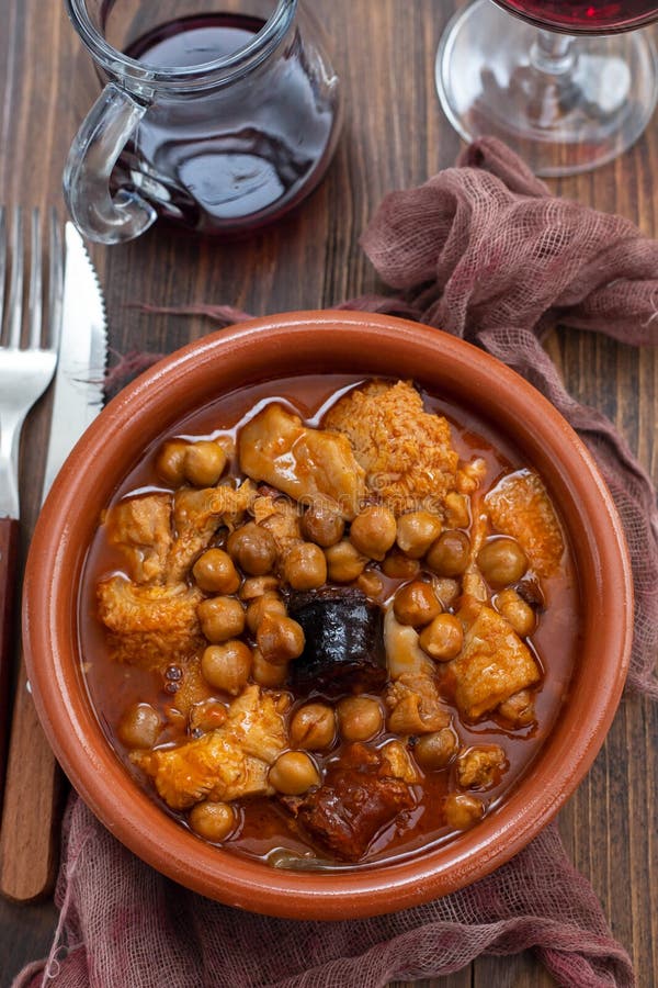 Spanish Dish Callos, Beef Tripe Stew with Chickpeas, Morcilla and ...