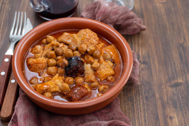 Spanish Dish Callos, Beef Tripe Stew with Chickpeas, Morcilla and ...