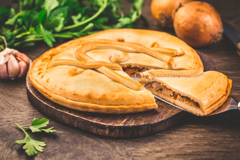 Spanish Empanada - Traditional Meat Pie with Onions, Spanish Cuisine ...