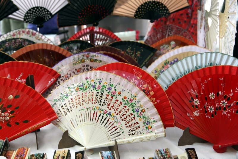 Spanish Colorful Fan Background, Andalusia, Spain Stock Photo - Image ...