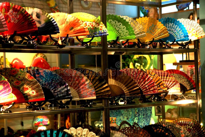 Spanish Colorful Fan Background, Andalusia, Spain Stock Photo - Image ...