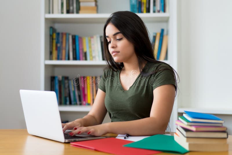 Spanish Computer Science Student with Laptop Stock Image - Image of ...