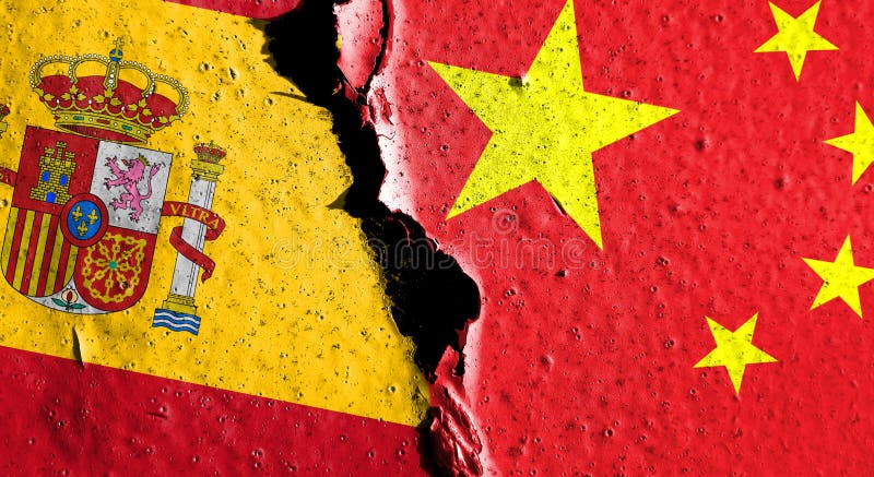 The Spanish Flag and the Chinese Flag are Both Made from Crackle ...