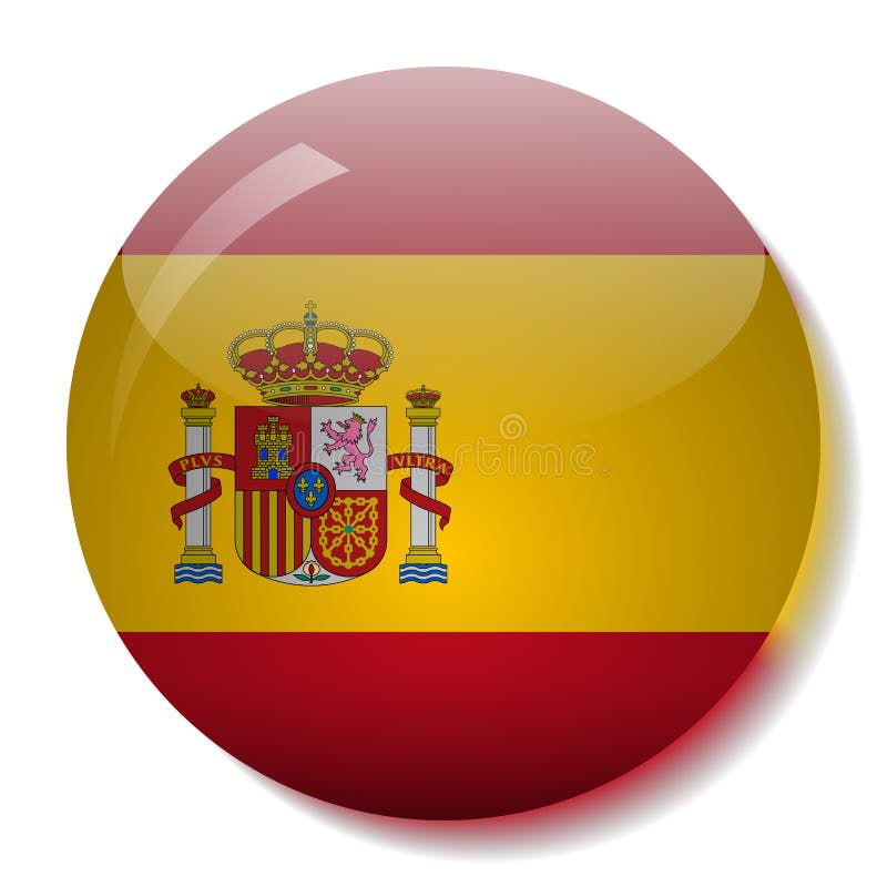 Spanish Flag Glass Button Vector Illustration Stock Vector ...