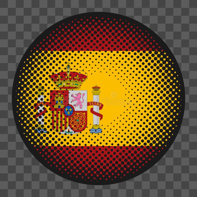 Spanish Flag Icon with Halftone Effect Stock Vector - Illustration of ...