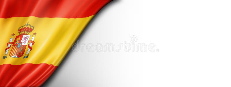 Spanish Flag Isolated on White Banner Stock Illustration - Illustration ...