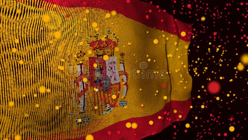 Spanish Flag Particle Animation Stock Video - Video of concept, country ...