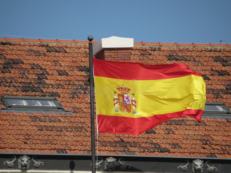 Spanish flag of Spain stock image. Image of nation, spain - 258457981