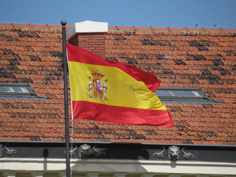 Spanish flag of Spain stock photo. Image of kingdom - 259034298