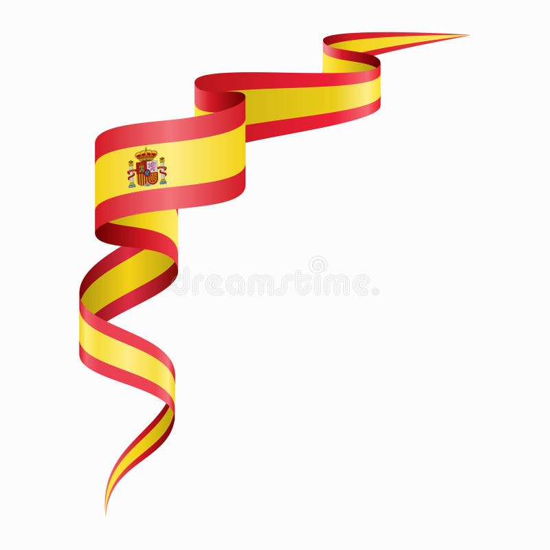 Spanish Flag Wavy Abstract Background. Vector Illustration. Stock ...