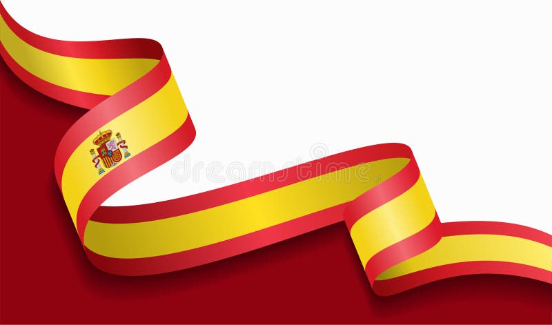 Spanish Flag Wavy Abstract Background. Vector Illustration. Stock ...