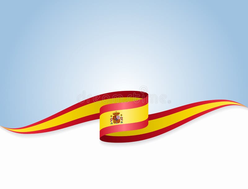 Spanish Flag Wavy Abstract Background. Vector Illustration. Stock ...