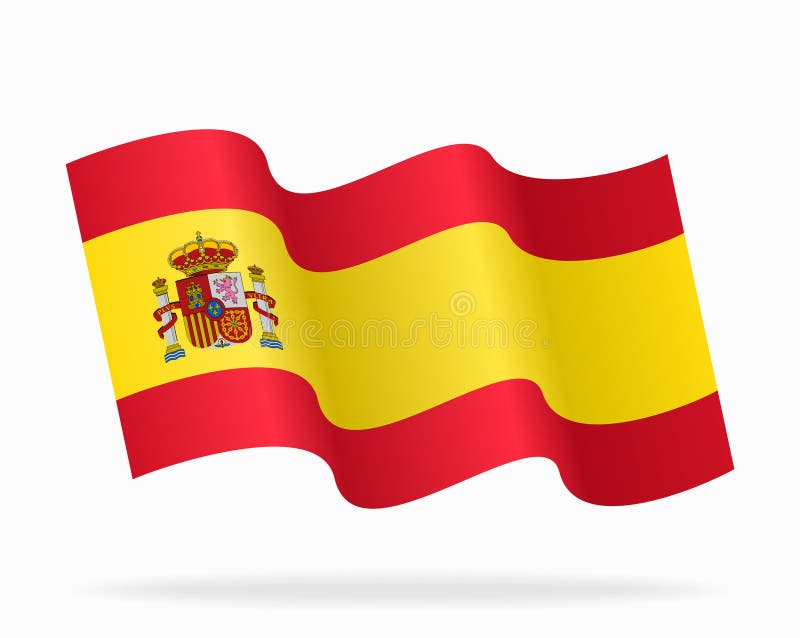 Spanish Flag Wavy Background Layout. Vector Illustration. Stock ...