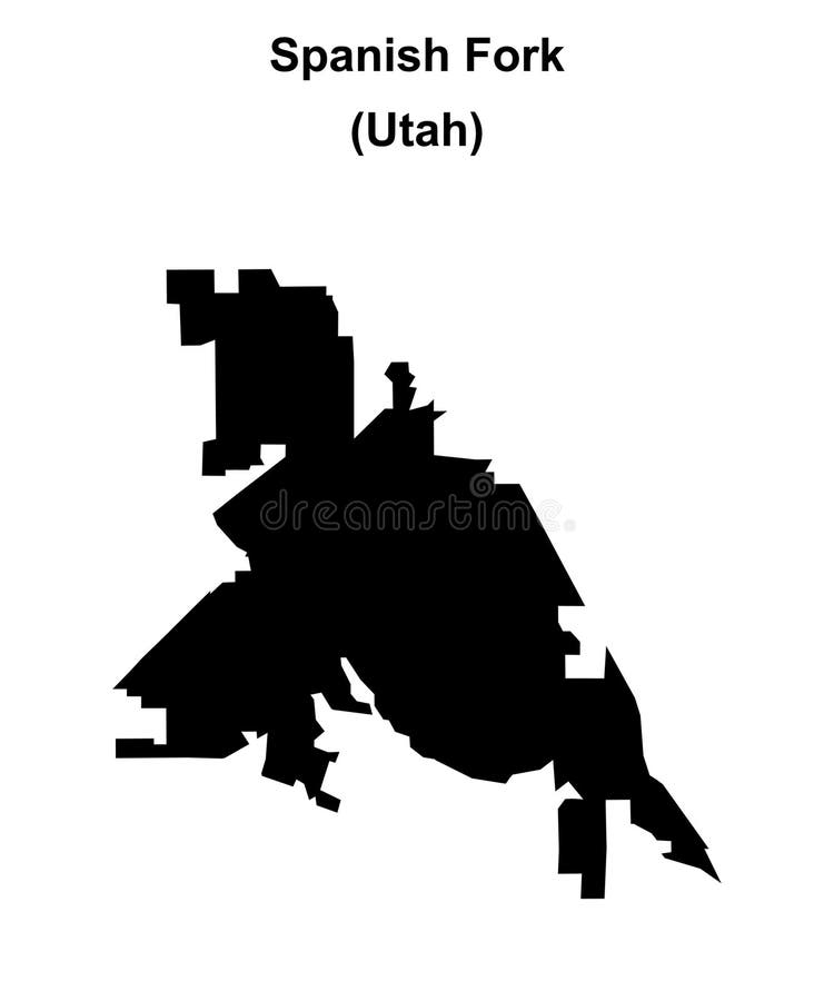 Spanish Fork outline map stock illustration. Illustration of contour ...