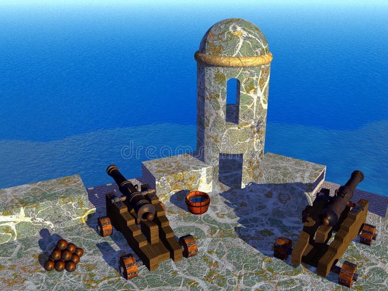 Spanish Fort stock illustration. Illustration of masonry - 1436984