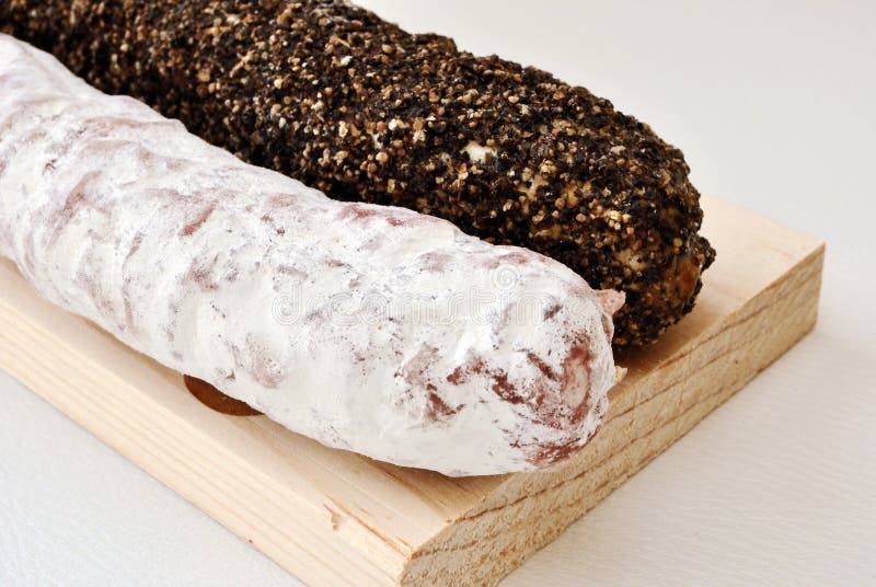 Spanish fuet salami stock image. Image of food, embutido - 27991673