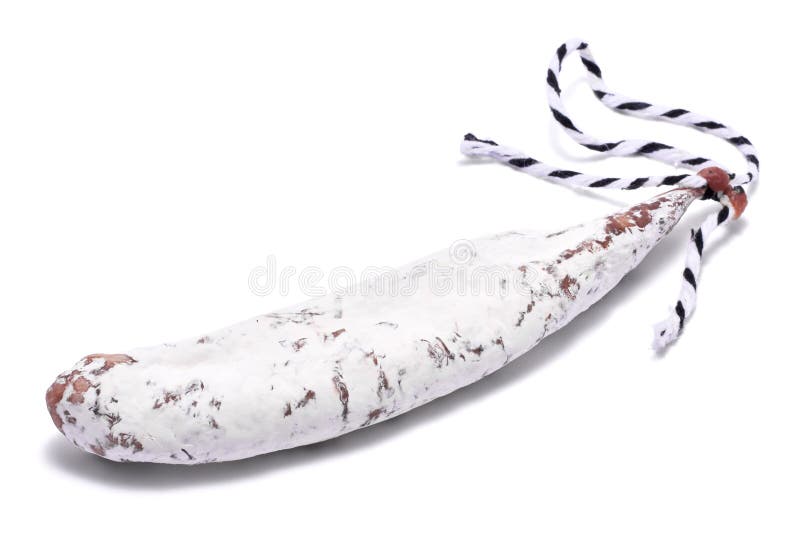 Spanish Fuet Thin Dried Salami Sausage Isolated on a White Background ...