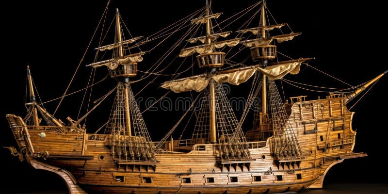 Spanish Galleon from the 17th Century. Stock Illustration ...