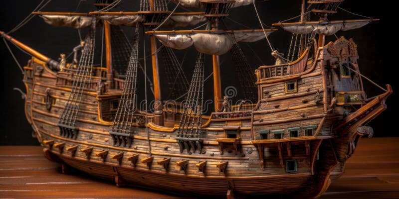 Spanish Galleon from the 17th Century. Stock Illustration ...