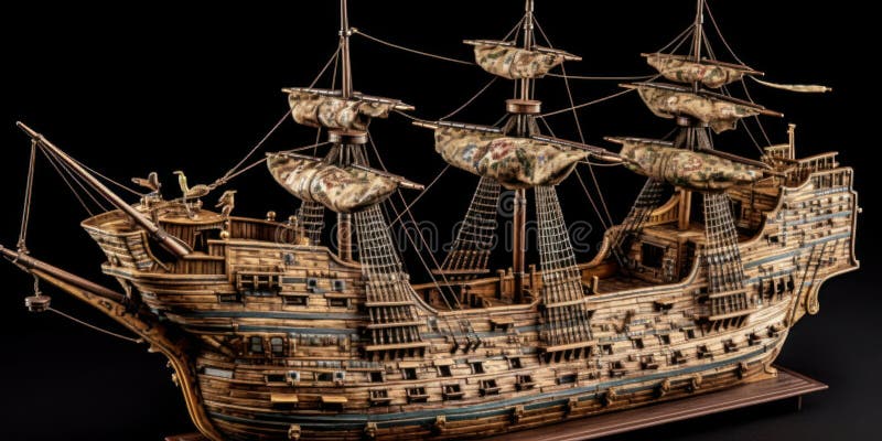 Spanish Galleon from the 17th Century. Stock Illustration ...