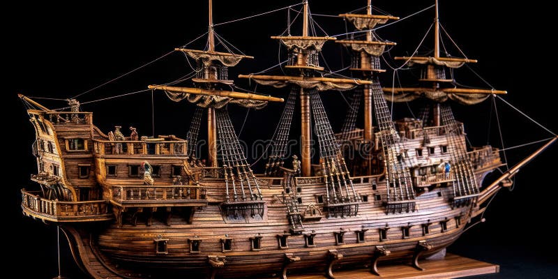 Spanish Galleon from the 17th Century. Stock Illustration ...