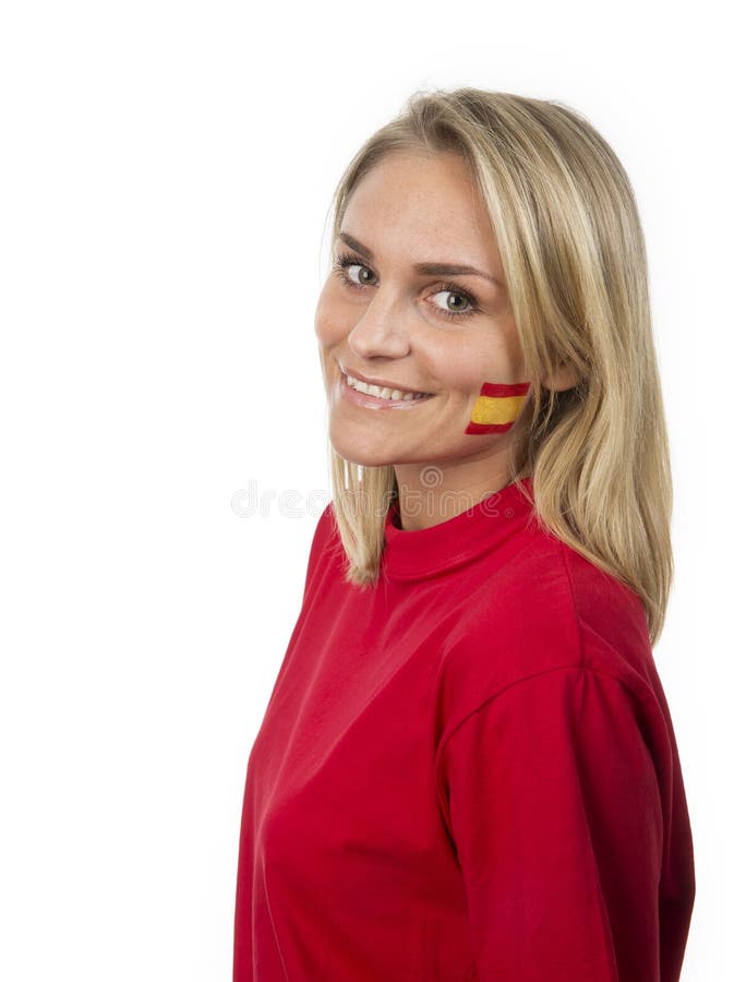 Girl Spanish Flag Face Paint Stock Photos - Free & Royalty-Free Stock ...