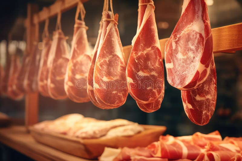 Spanish Ham in a Close-up Shot, Macro Shot - Made with Generative AI ...