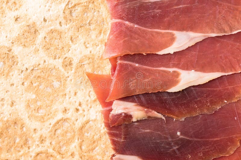 Spanish Ham Slices on a Thin Tortilla Bread Stock Photo - Image of ...