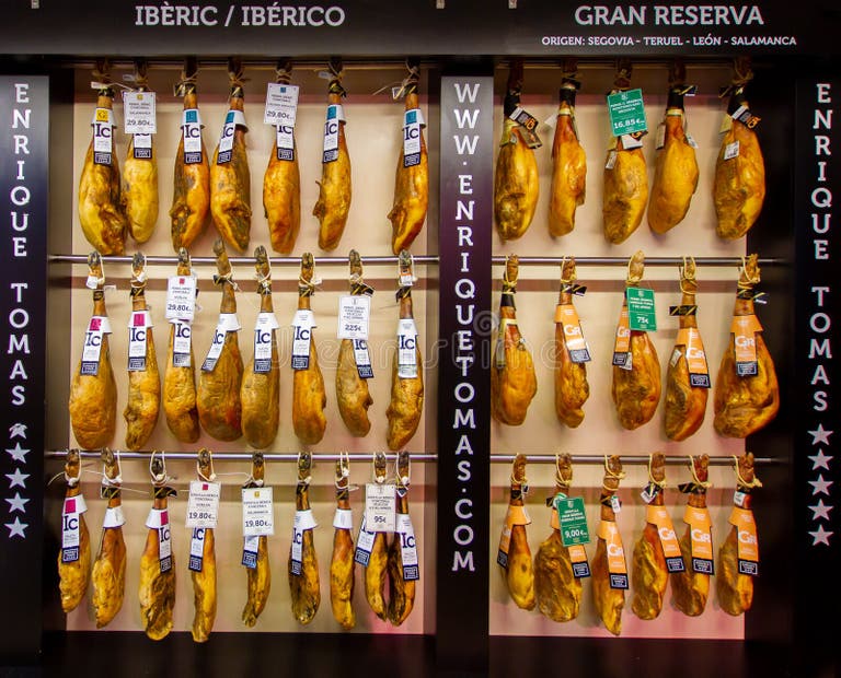 Spanish ham editorial stock image. Image of building - 243606569