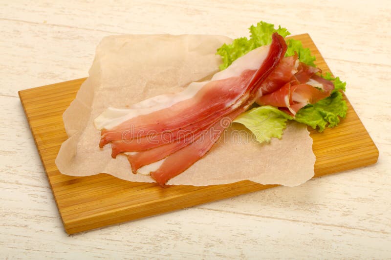 Spanish Hamon Meat Served Salad Stock Image - Image of background ...