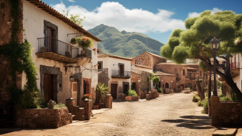 Spanish Knockdown: Uhd Image of an Old Spanish Village in the Morning ...