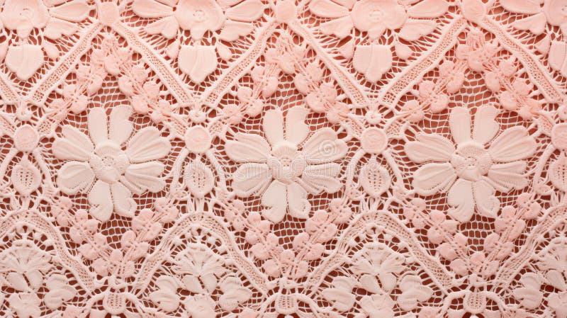 Spanish Lace: Exquisite Pink Lace Texture with Flower and Foliage Stock ...