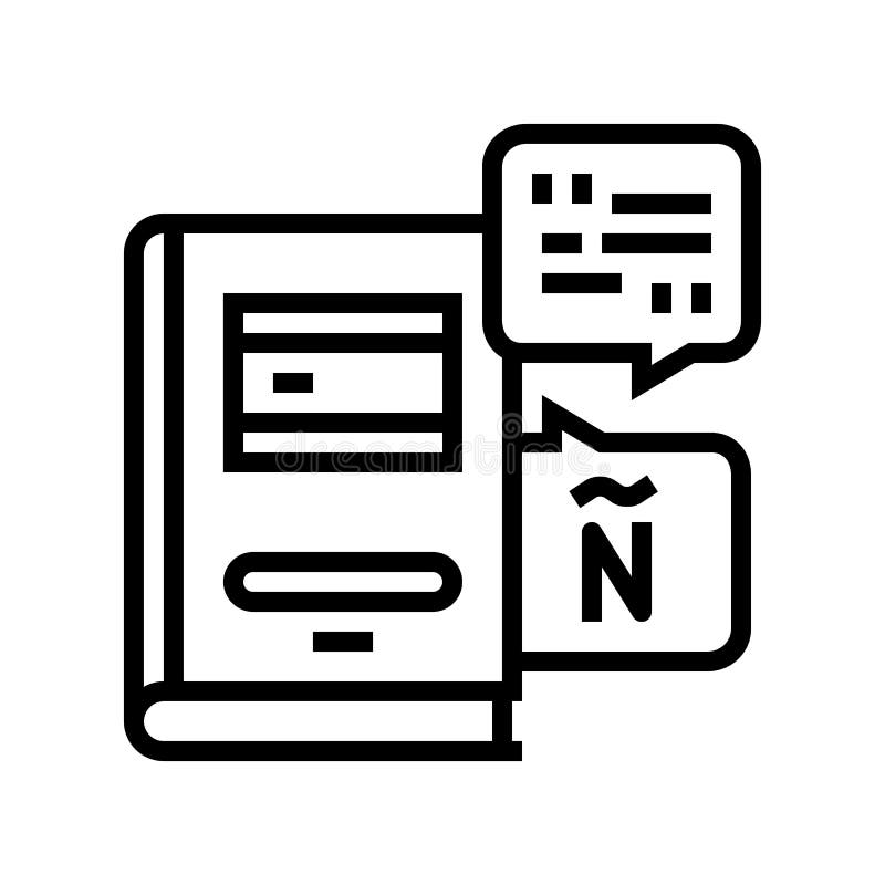 Spanish Language School Lesson Line Icon Vector Illustration Stock ...