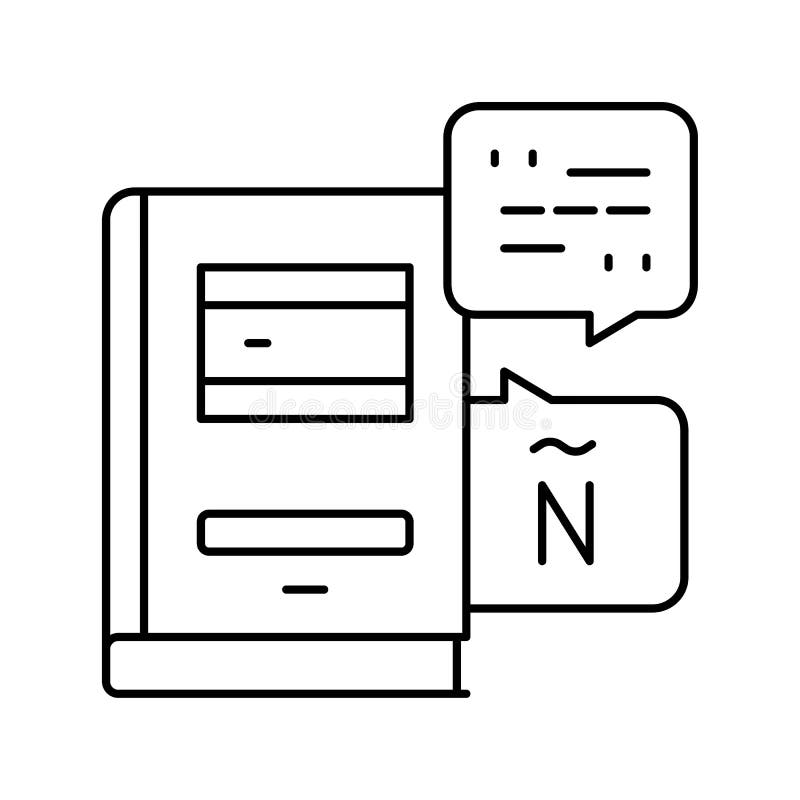 Spanish Language School Lesson Line Icon Vector Illustration Stock ...