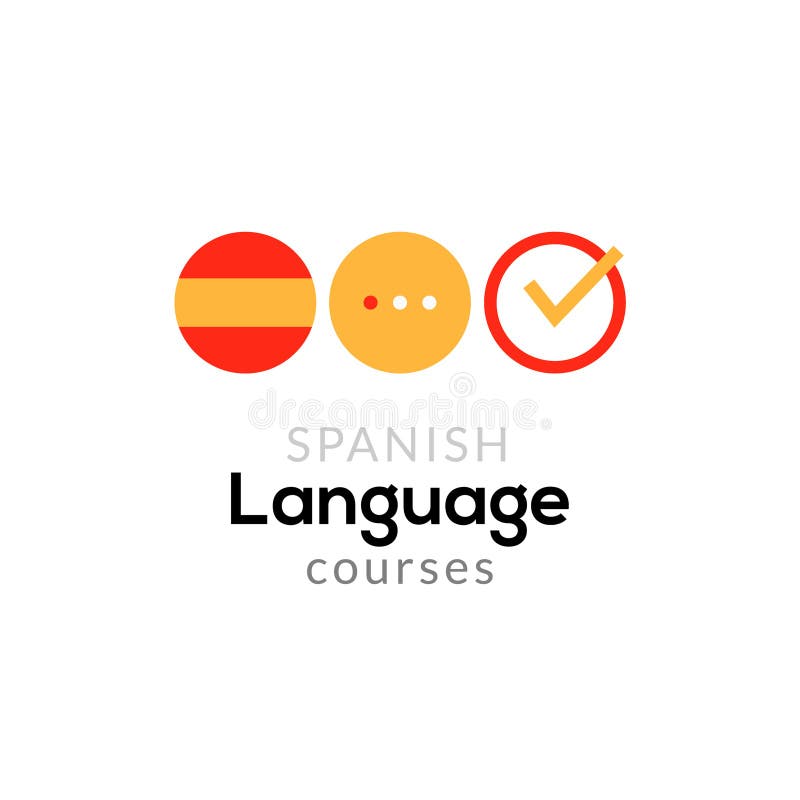 Spanish Language School Logo Course Concept. Vector Spanish Speak ...
