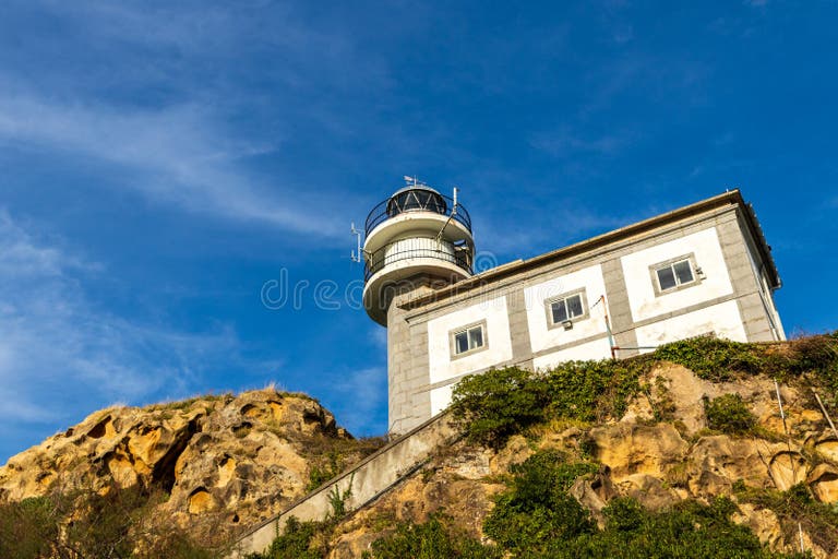 Spanish Lighthouse from Below in Sunlight Stock Image - Image of ...