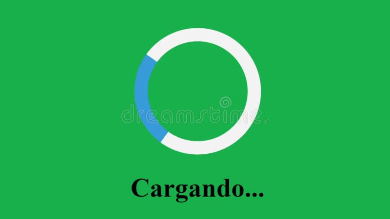Spanish. Loading Circle with Green Screen on Device Screen Digital ...
