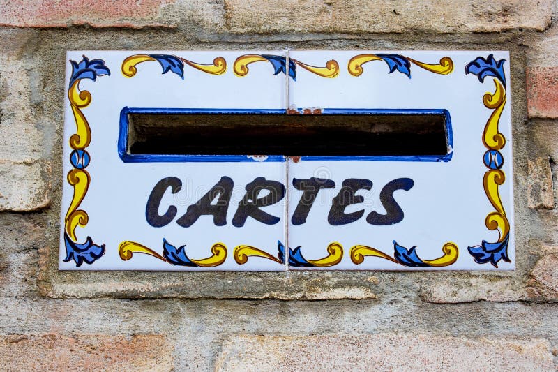 Spanish mail box in wall stock image. Image of europe - 180904471