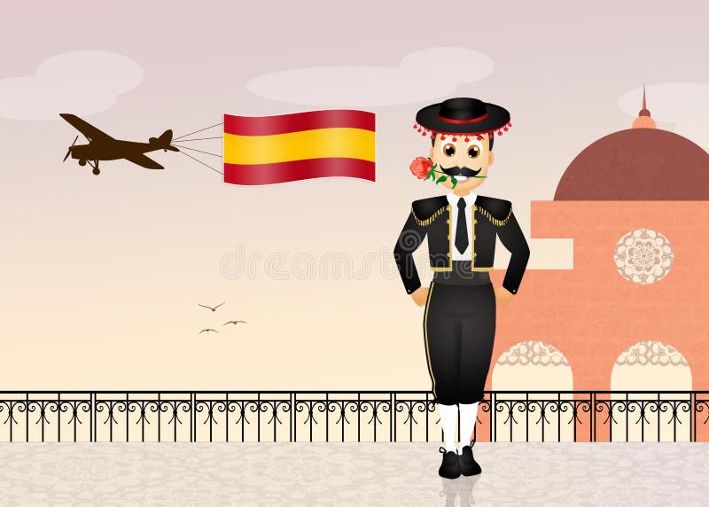 Spanish man stock illustration. Illustration of dancing - 73873262