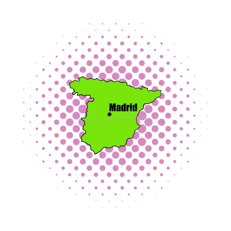 Spanish Map Icon, Comics Style Stock Vector - Illustration of european ...