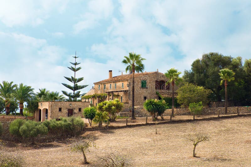 Spanish Medieval Country House. Stock Photo - Image of home, clouds ...