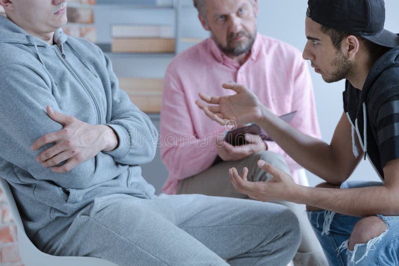 Spanish Man Solving Problem with Friend during Therapy for Aggressive ...