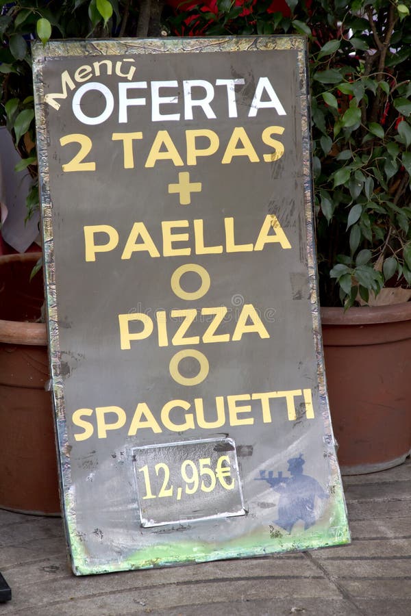 Spanish Menu stock photo. Image of spaguetti, spain, snack - 23400812