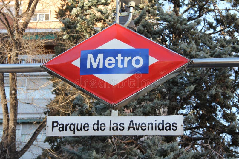 Spanish Metro Sign editorial stock photo. Image of transportation ...