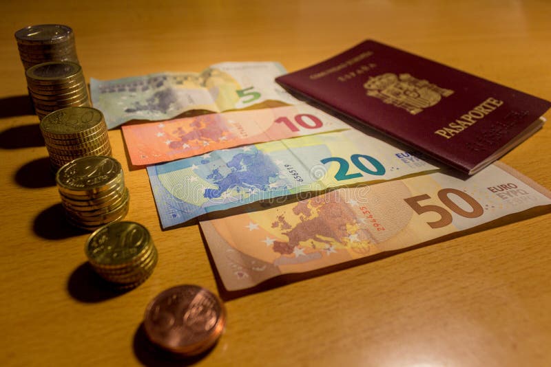 Spanish Money - Coins and Bills of Euros Stock Image - Image of note ...