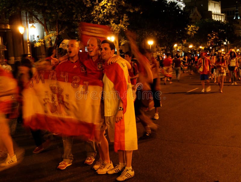 Spanish People Celebrating Victory Editorial Stock Photo - Image of ...