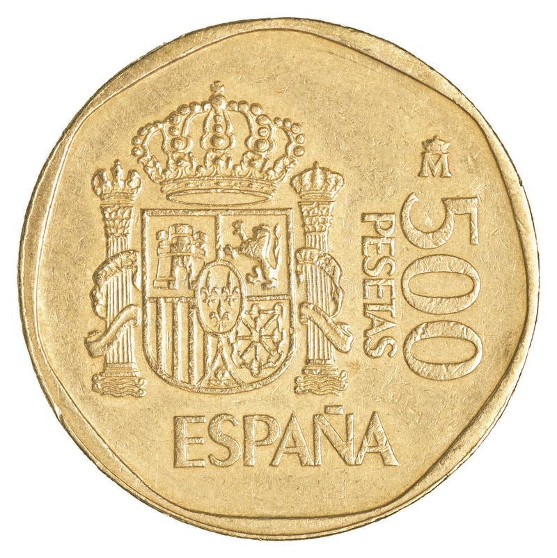 Old Spanish pesetas coins stock photo. Image of change - 169225742