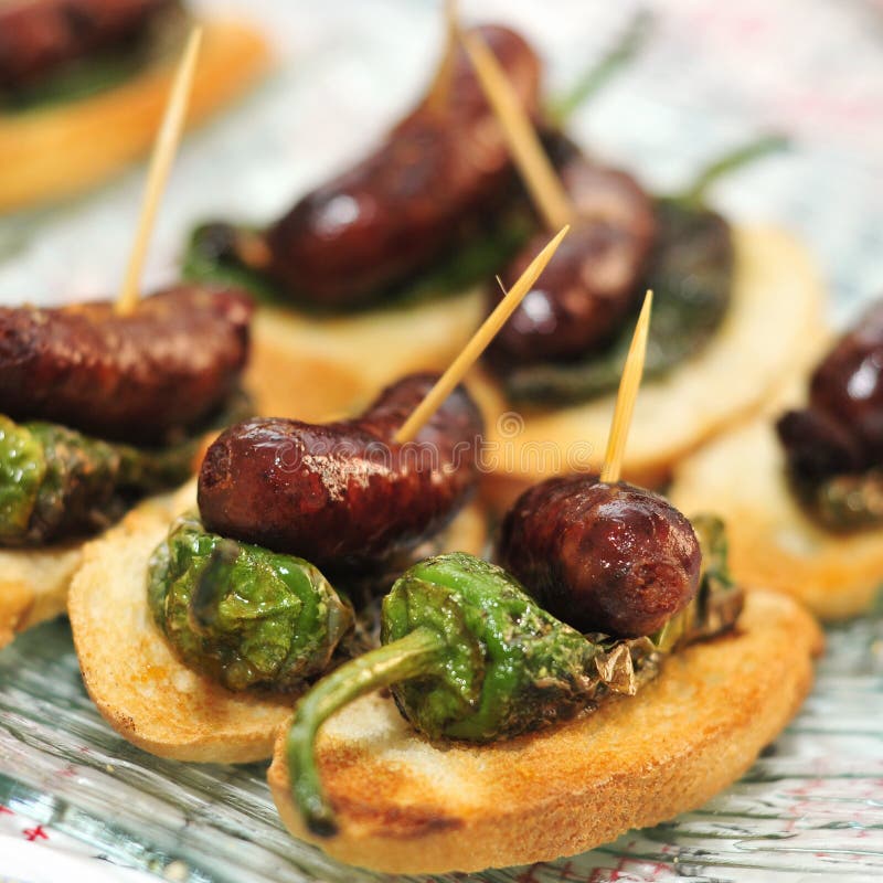 Spanish pinchos stock photo. Image of slices, snack, mediterranean ...