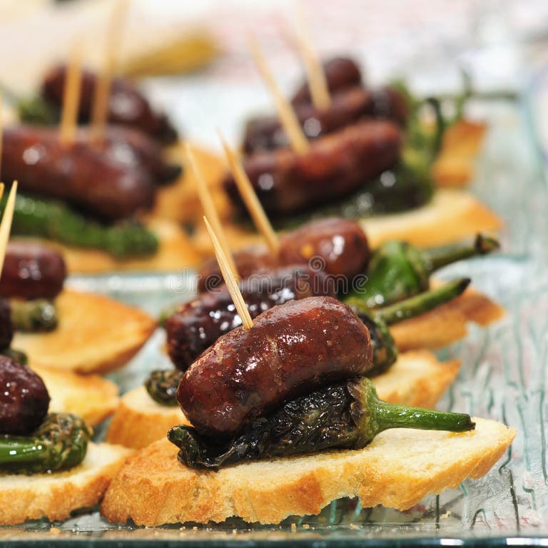Spanish pinchos stock photo. Image of padron, food, sandwich - 24481822