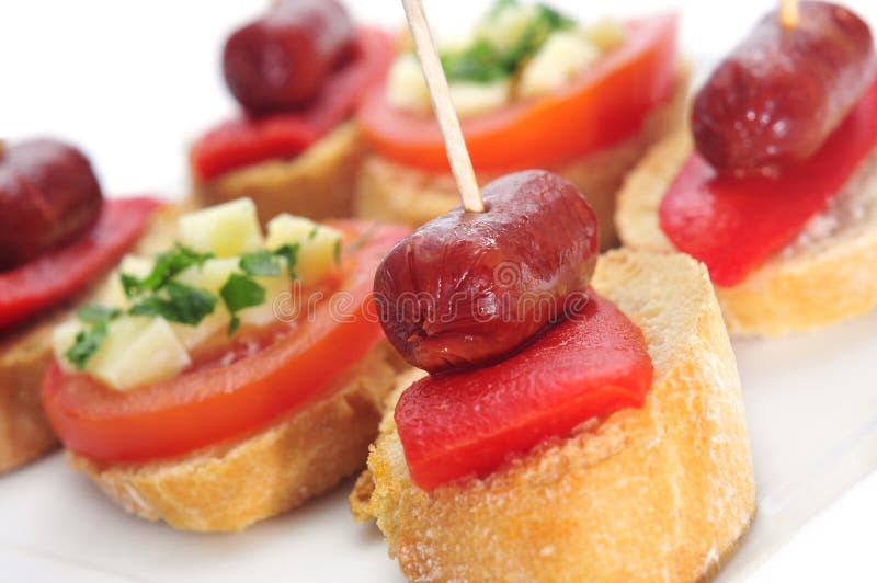 Spanish pinchos stock image. Image of mediterranean, snack - 24672199